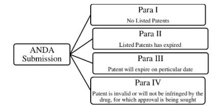 Patent classification in an ANDA of USFDA